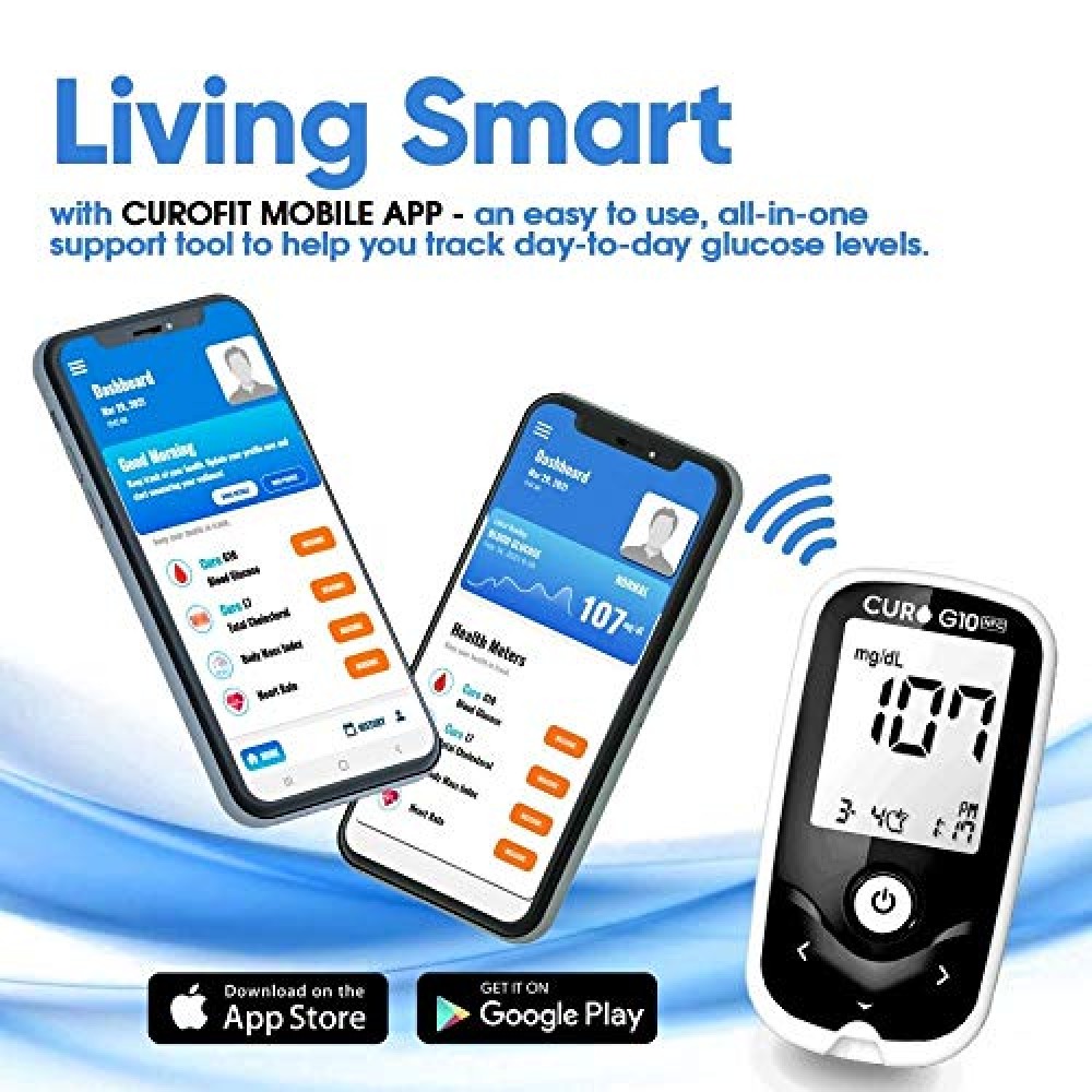 CURO G10 Glucose Home Test Kit : NFC Enabled Connect with CUROfit on ...