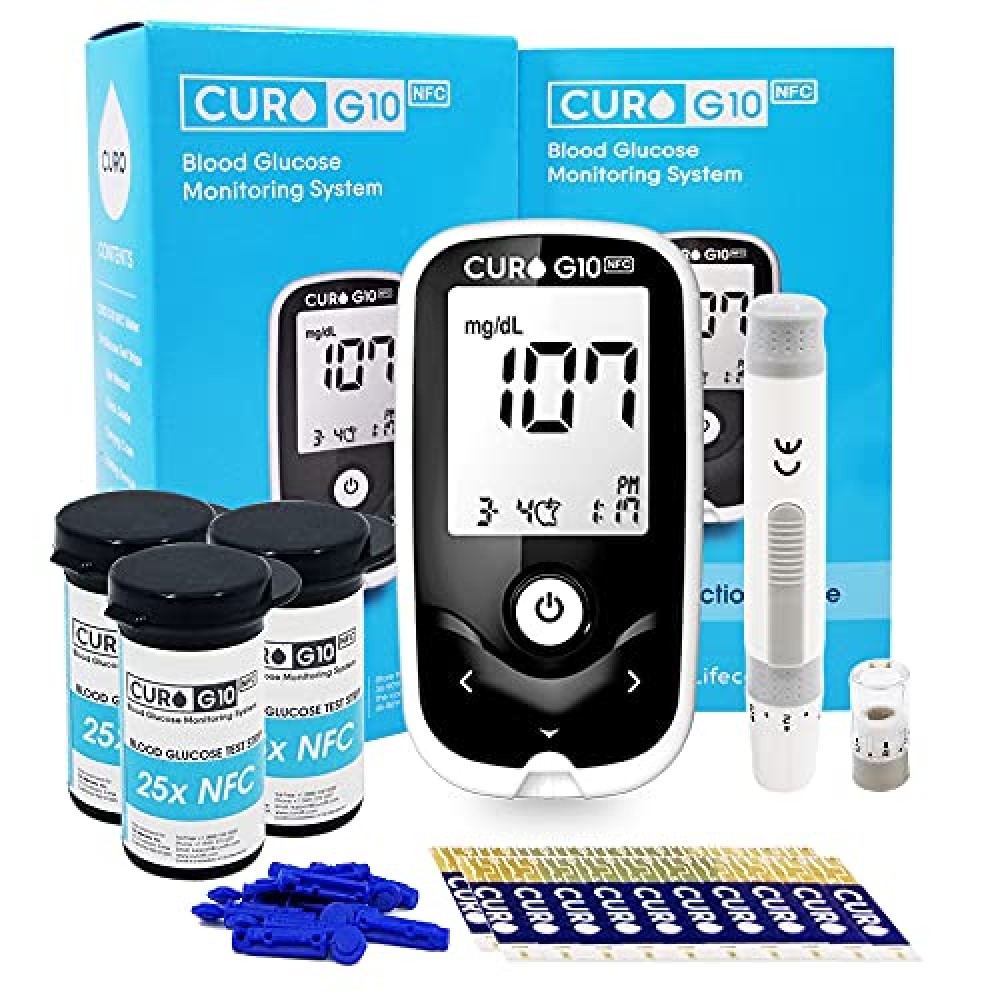 CURO G10 Glucose Home Test Kit : NFC Enabled Connect with CUROfit on ...