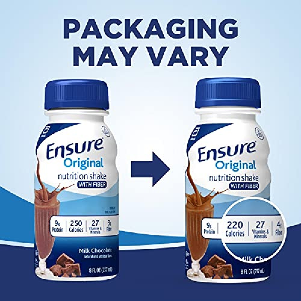 Ensure Original Nutrition Shake with Fiber, Small Meal Replacement ...