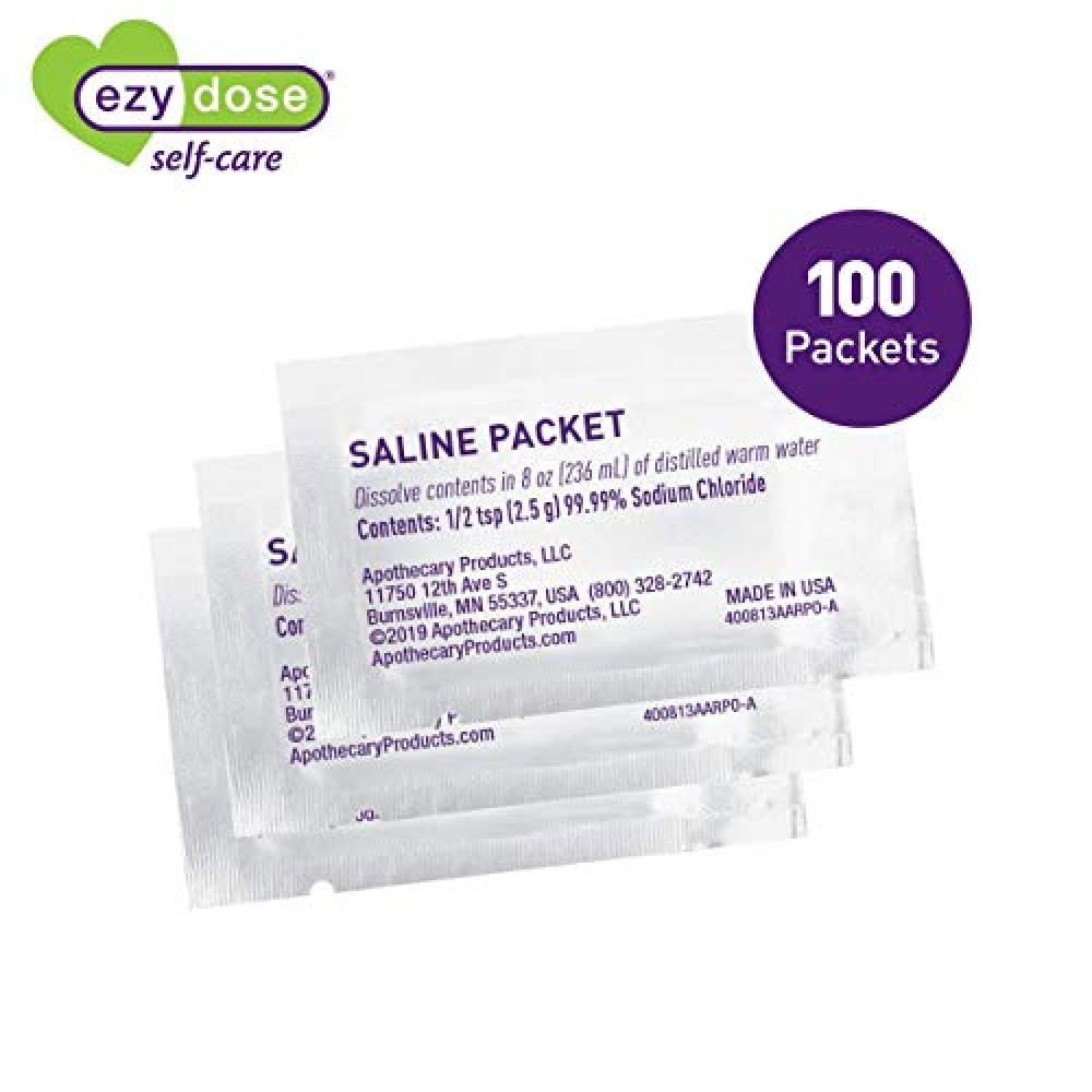 EZY DOSE Saline Nasal Rinse Packets, Individually Wrapped Sinus Refill ...